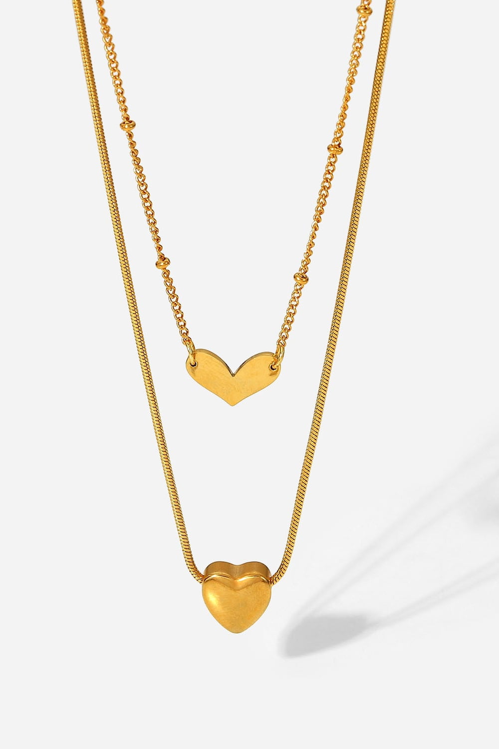 Heart-Stopper Double-Layered Heart Pendant Necklace - Walmart.com