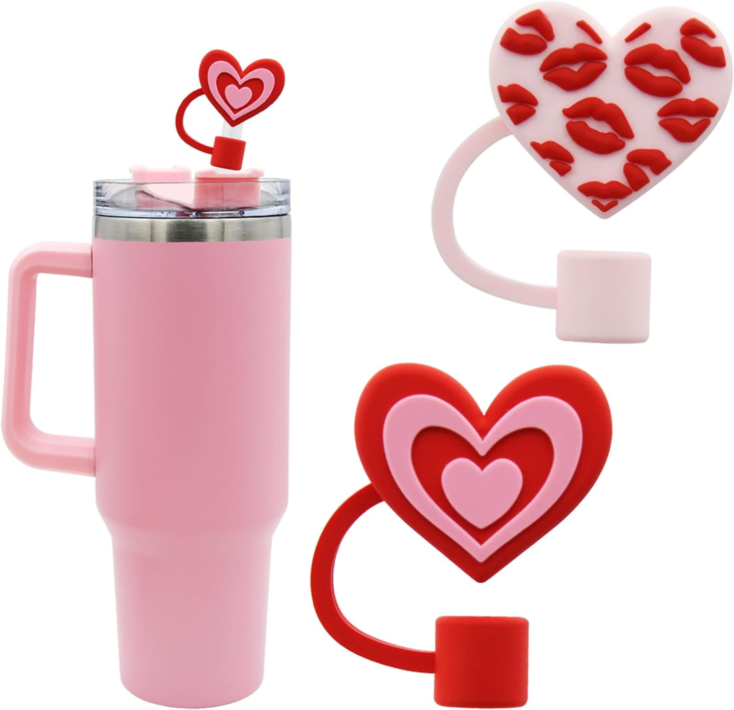 Heart Straw Lid for Stanley Cup Dustproof Straw Lid, Compatible with 30 ...