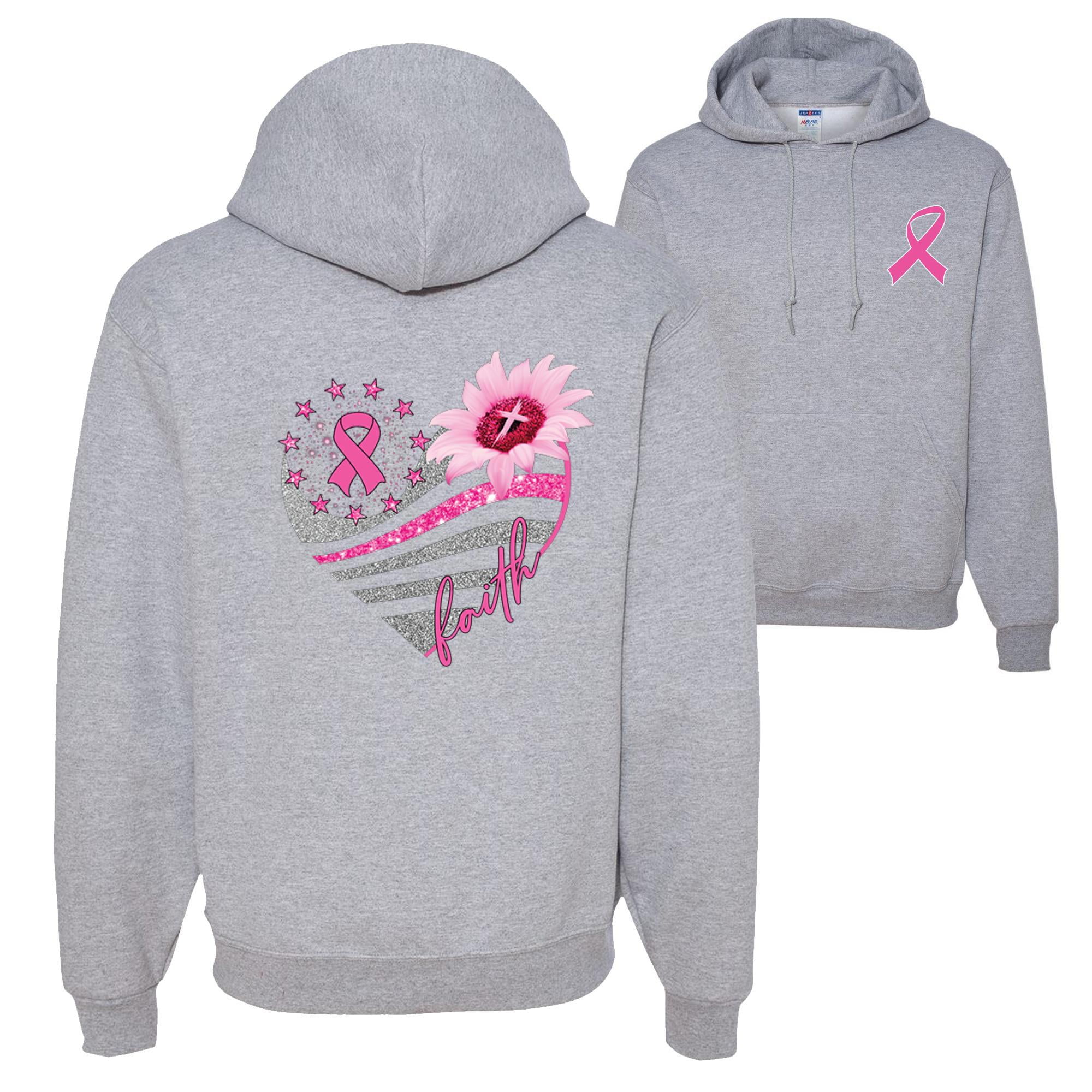 Heart Sunflower Faith Cross Pink Ribbon Breast Cancer Awareness FRONT ...