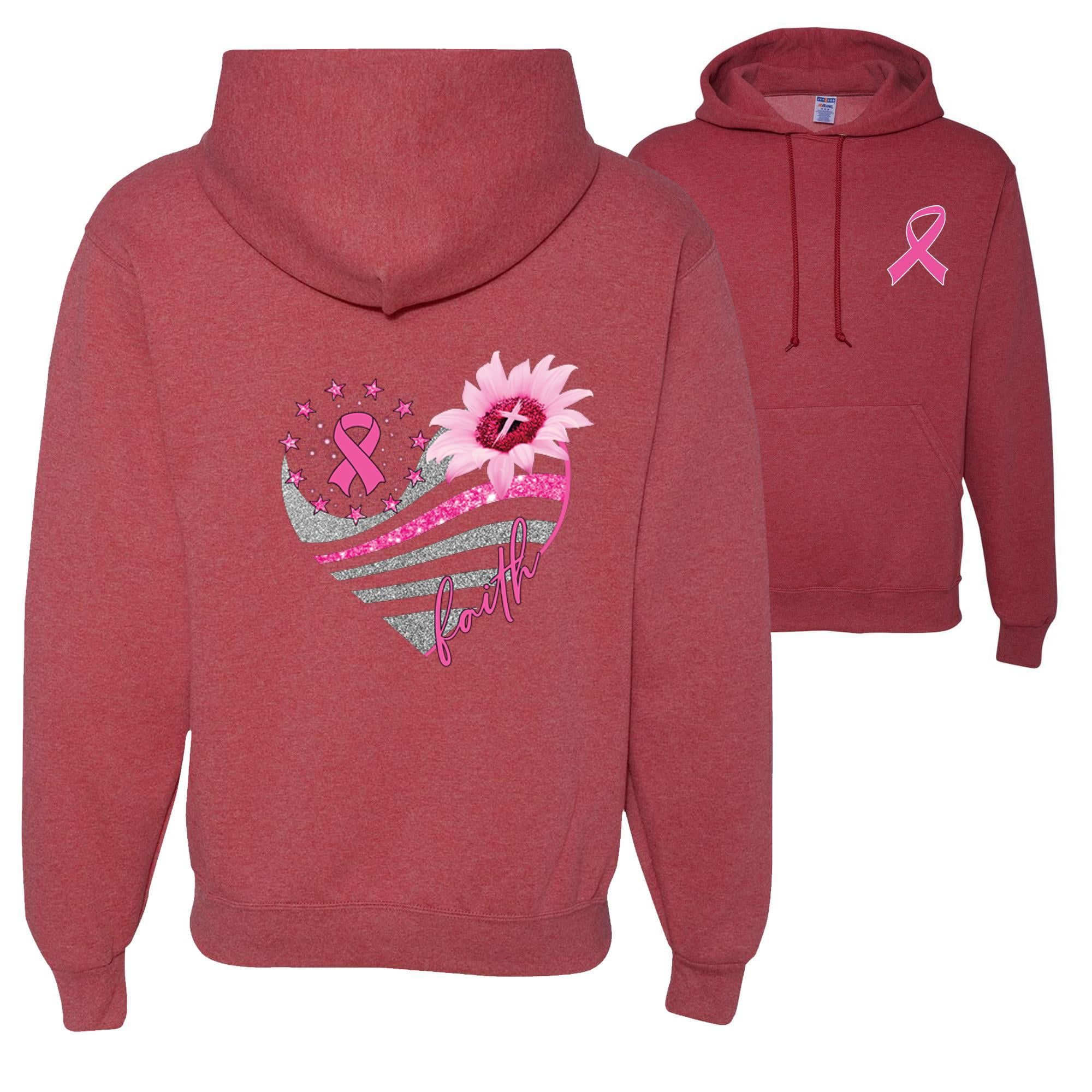Heart Sunflower Faith Cross Pink Ribbon Breast Cancer Awareness FRONT ...
