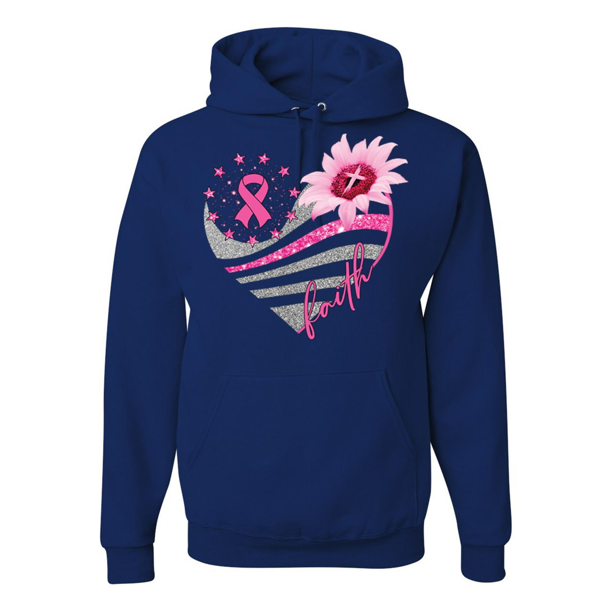 Heart Sunflower Faith Cross Pink Ribbon Breast Cancer Awareness Mens ...