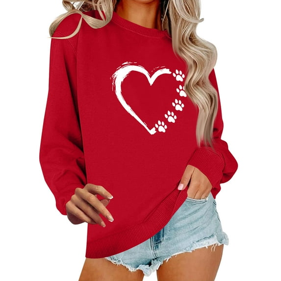 Heart Sweater for Women Valentines Day Outfit Heart Sweatshirt Winter ...