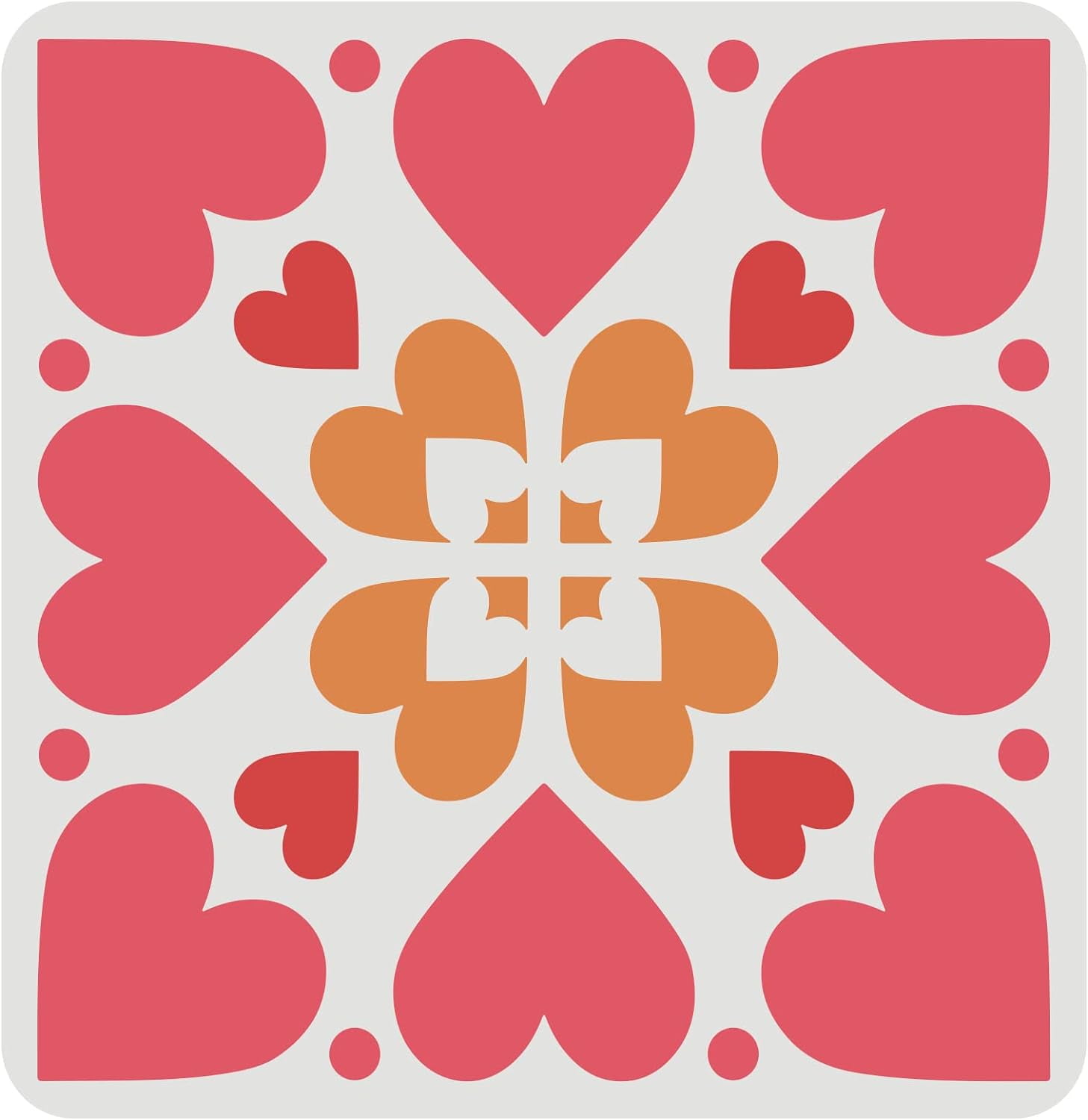 Heart Tile Stencil 11.8x11.8 inch Reusable Floor Tile Stencil Square ...