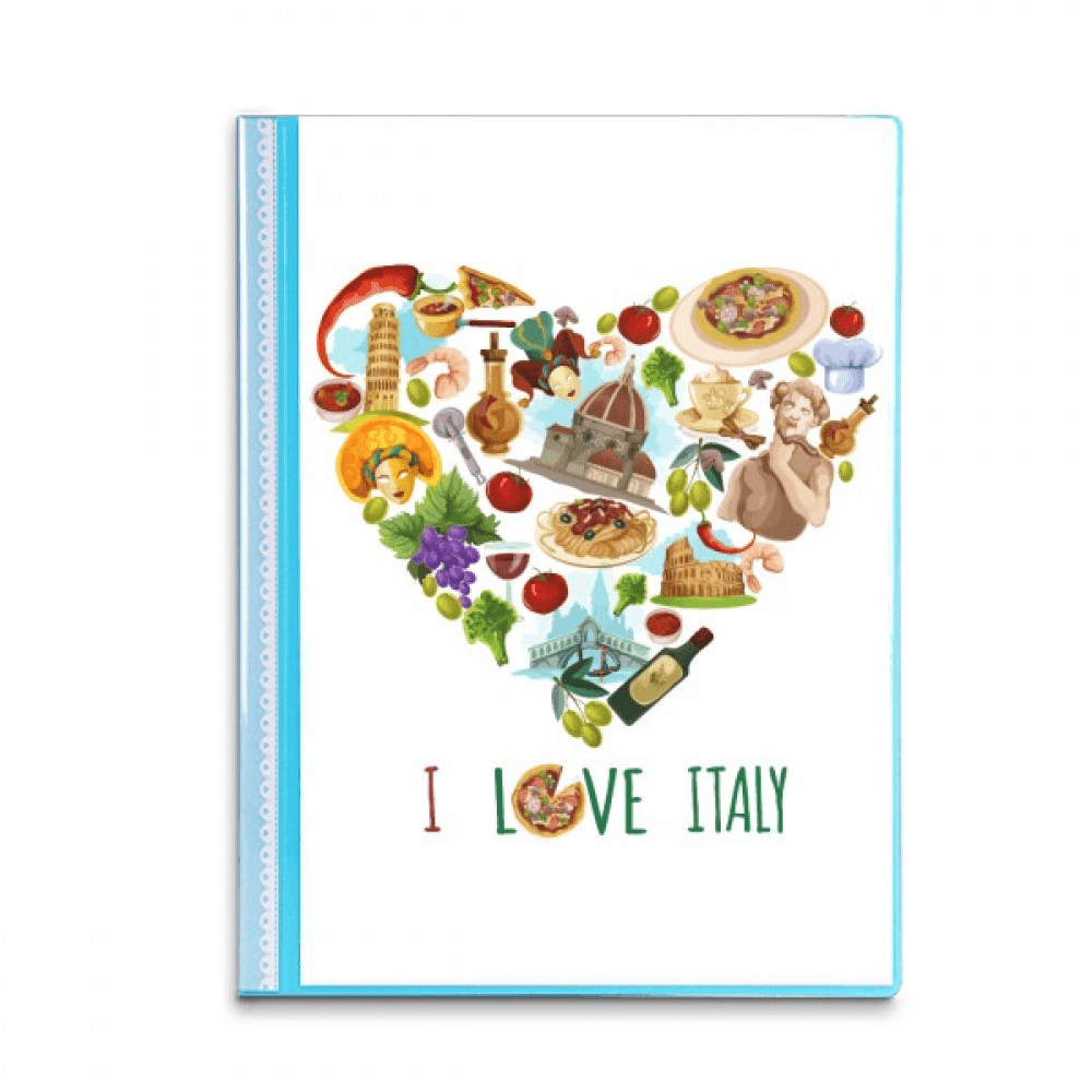 Heart Tower Pisa Rome Colosseum Spaghetti Book Sheet Protectors ...