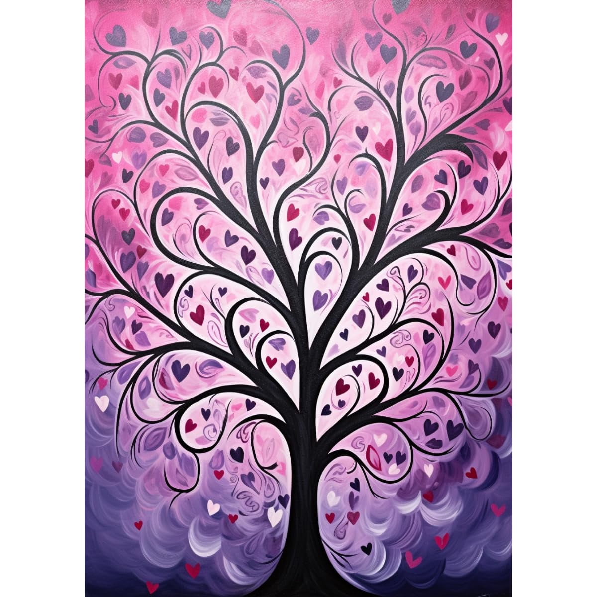 Heart Tree DIY 5D Diamond Art Paint with Full Drill Round Diamond Gems ...