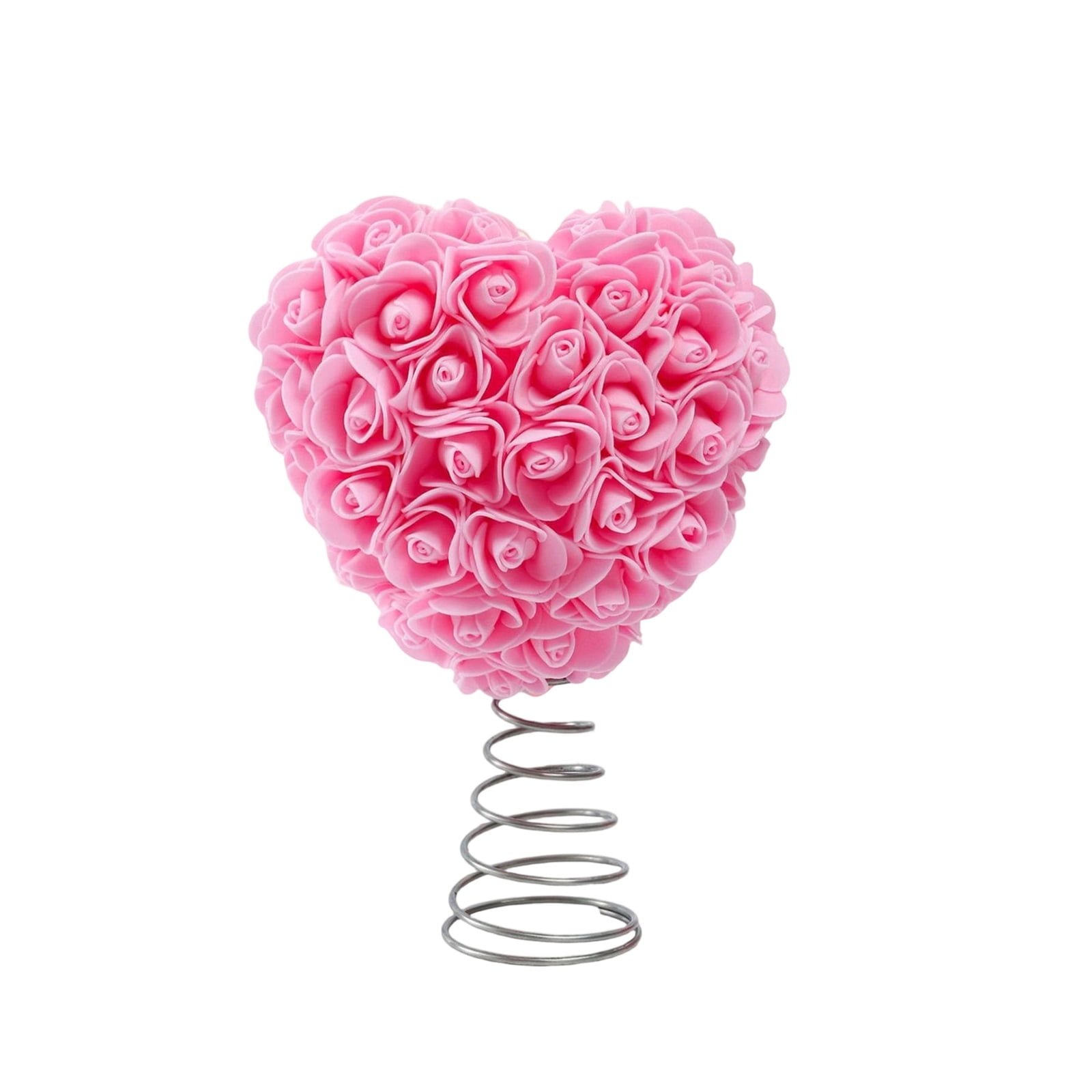 Heart Tree Topper with Red Rose Design, Artificial Floral Heart ...