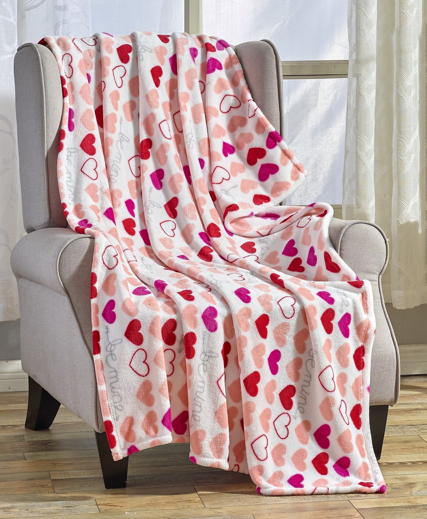 Heart Ultra Plush Throw Blanket Valentine's Day Gift Cozy Home Decor 50 ...
