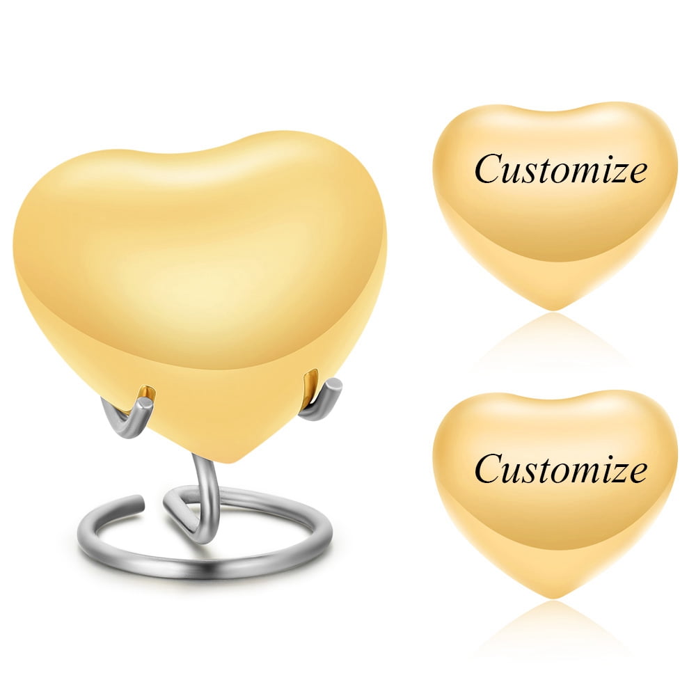 Heart Urn for Human Ashes - Keepsake Urn with Box & Stand - Mini Urn ...