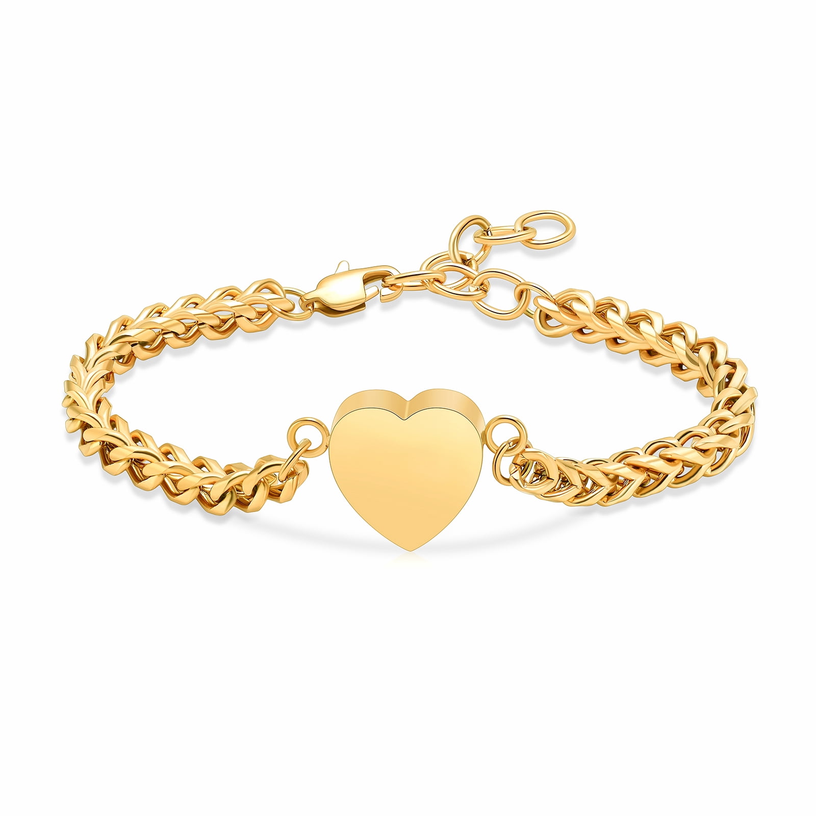 Heart Urn Pendant Stainless Steel Chain Link Cuban Cremation Jewelry ...