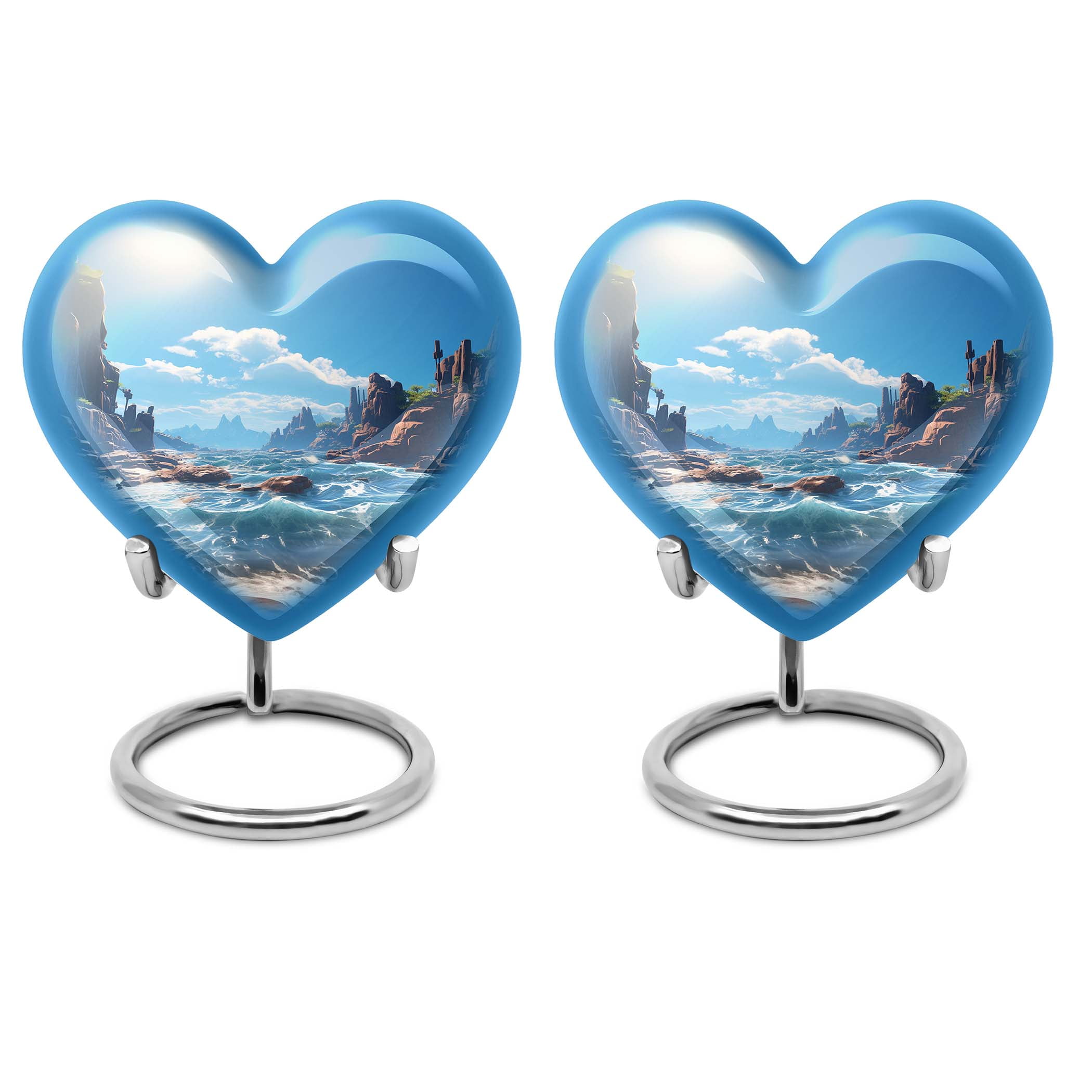 Heart Urn Serene Canyon River Urn for Ashes for Women, Small Keepsake ...