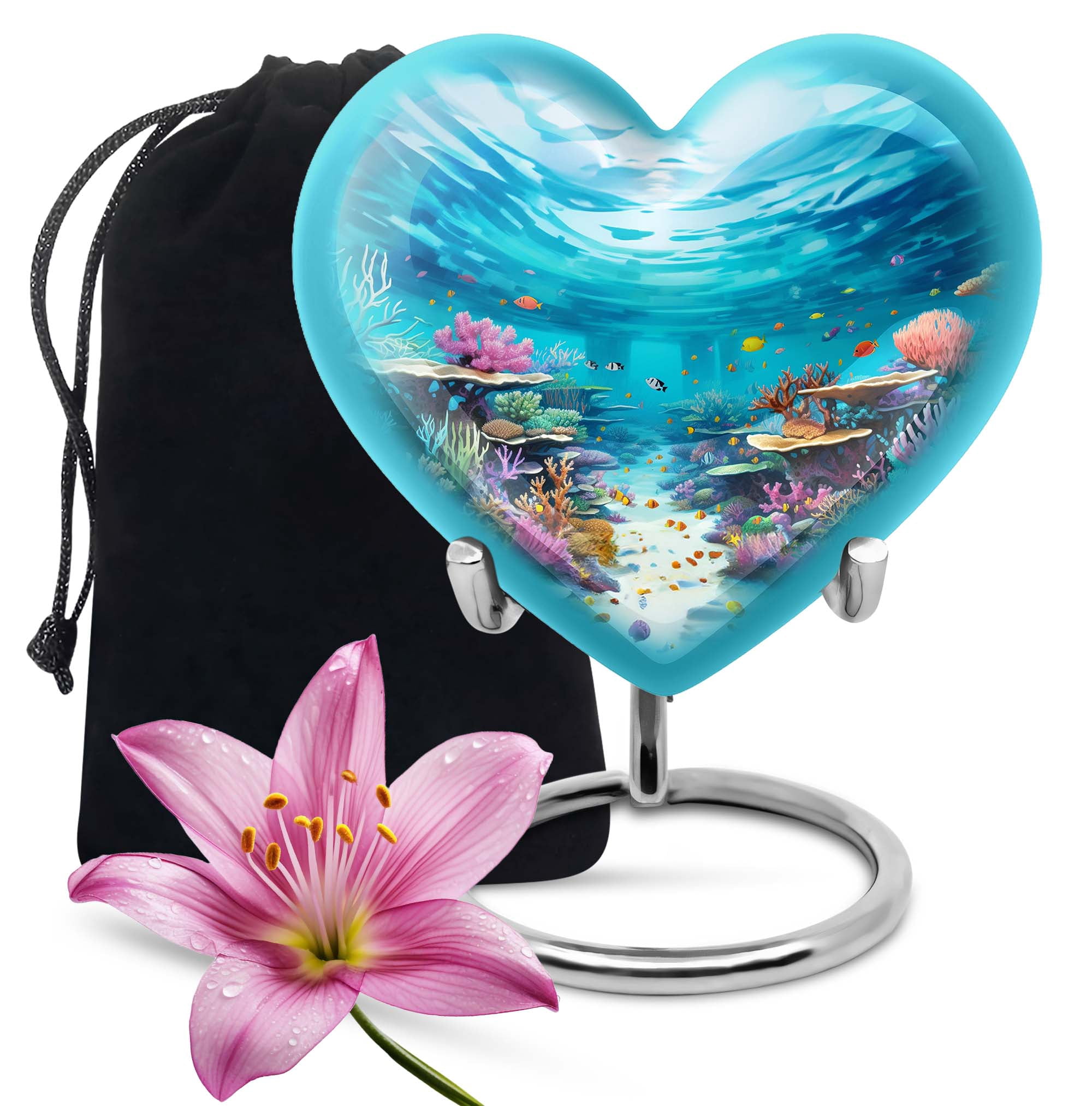 Heart Urns For Human Ashes Vibrant Underwater Coral Reef Urn For Ashes ...