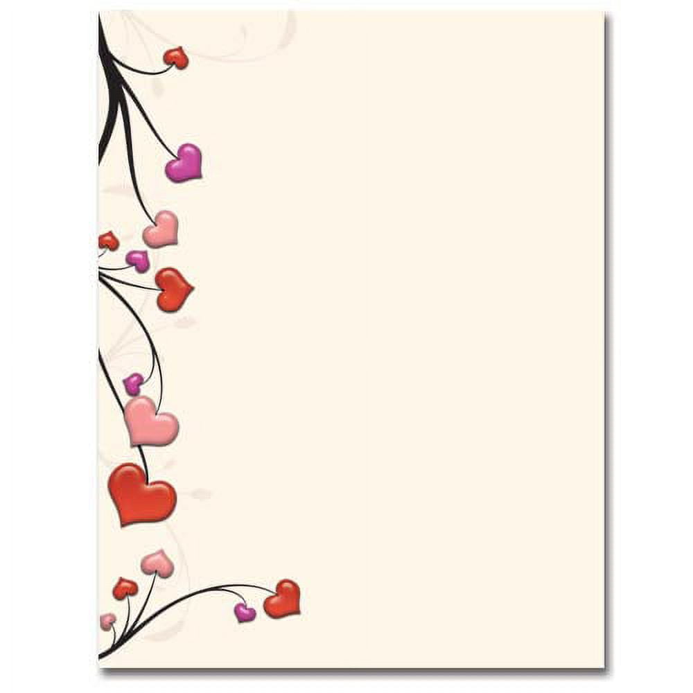 Heart Vines Letterhead Laser & Inkjet Printer Paper, 25 Sheet Pack ...