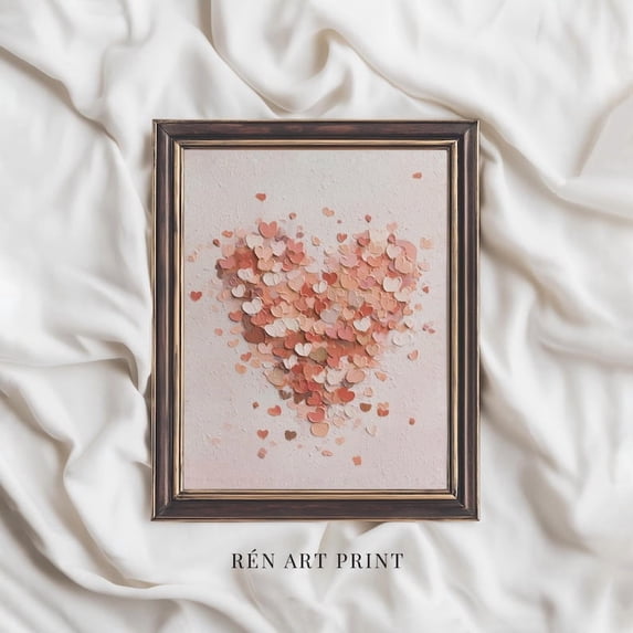 Heart Wall Art Printable | Valentines Day Wall Decor | Pink Heart ...