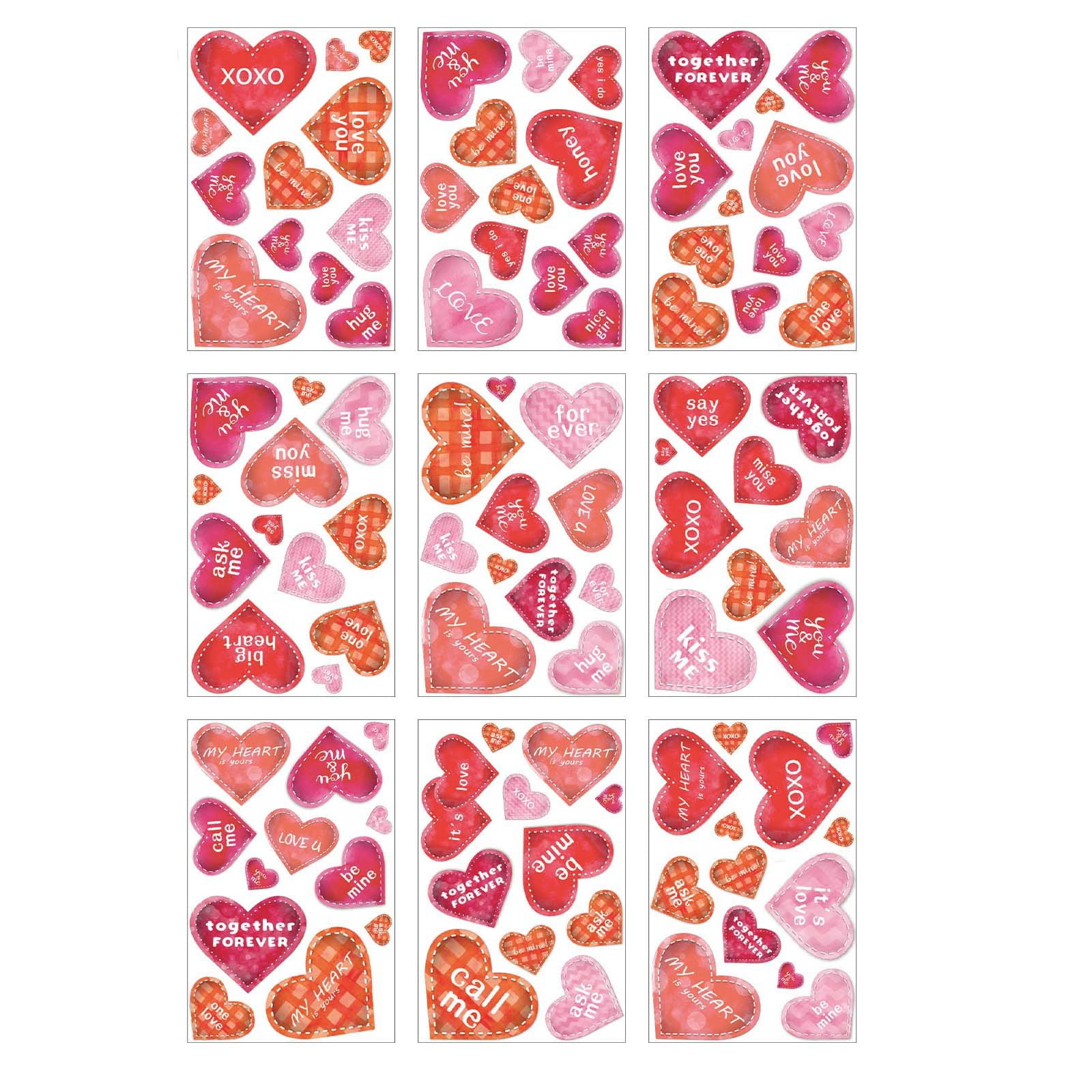 Heart Wall Decals for Valentine Party and Festive Indoor Window Art ...
