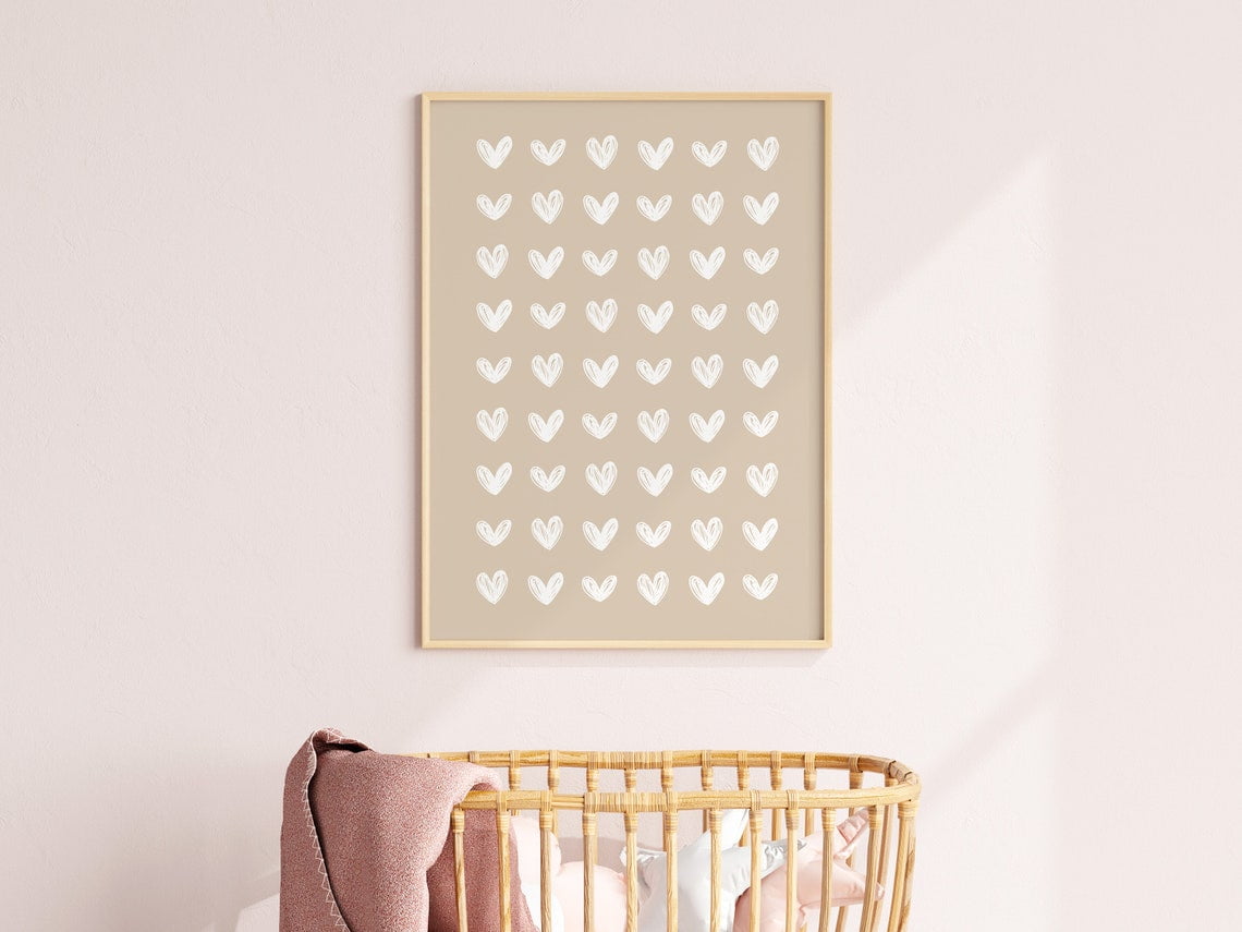 Heart Wall Print // Heart Wall Art, Nursery Print, Playroom Wall Art ...