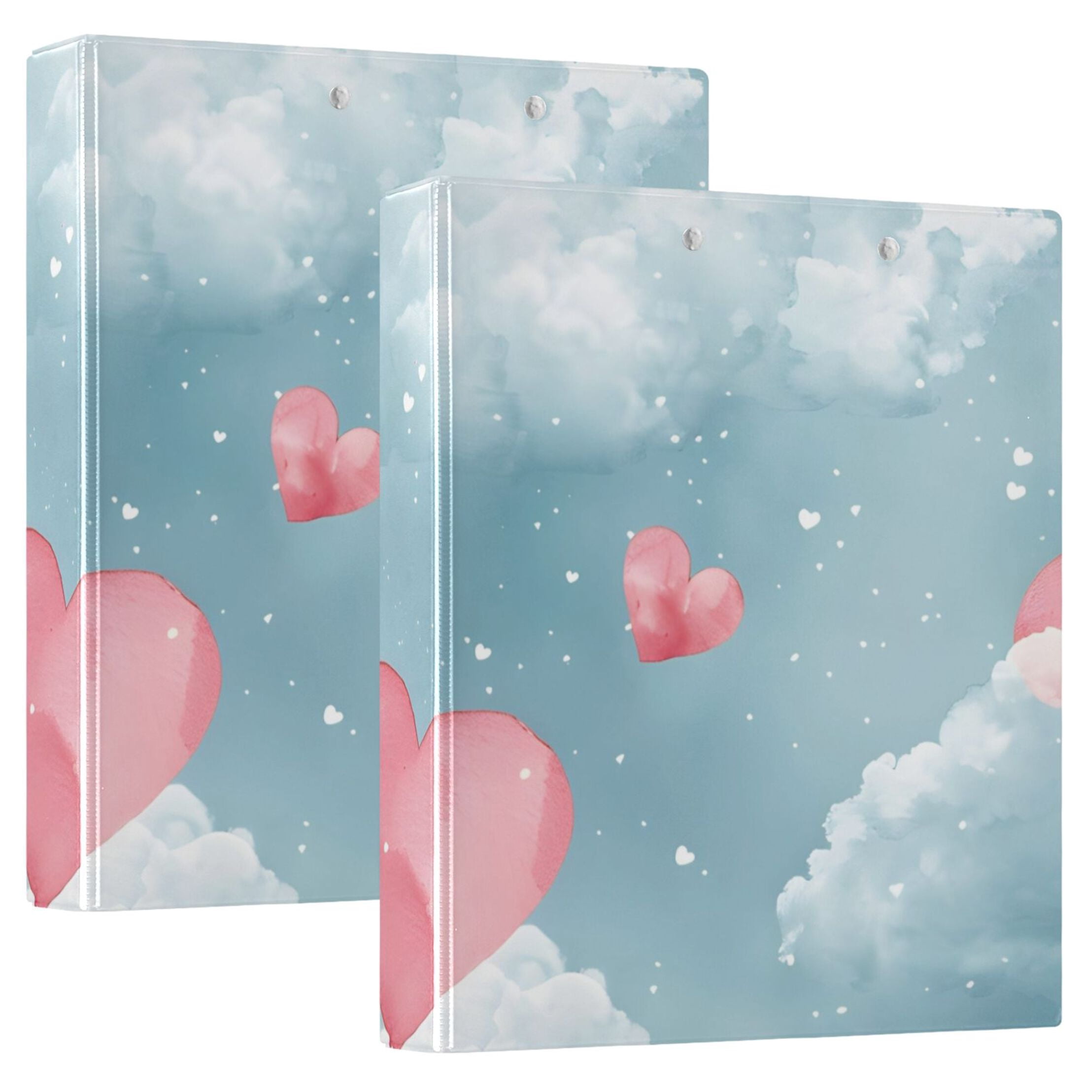 Heart Wallpaper Clouds 3 Ring Binders 1.5 inch Hardcover File Folders ...