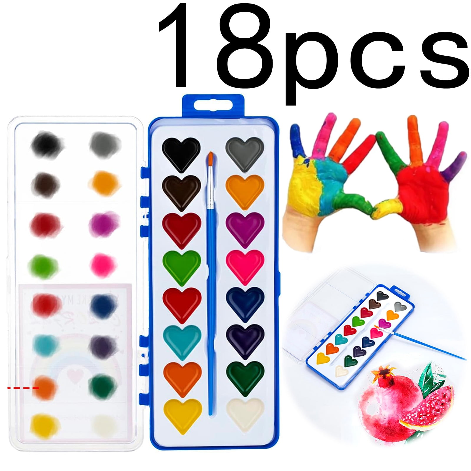 Heart Watercolor Paint Set,Heart Paint Set,Heart Shaped Watercolor ...