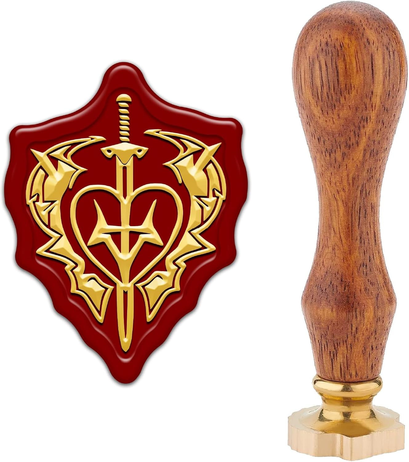 Heart Wax Seal Stamp Sword Vintage Sealing Wax Stamps Removable Brass ...