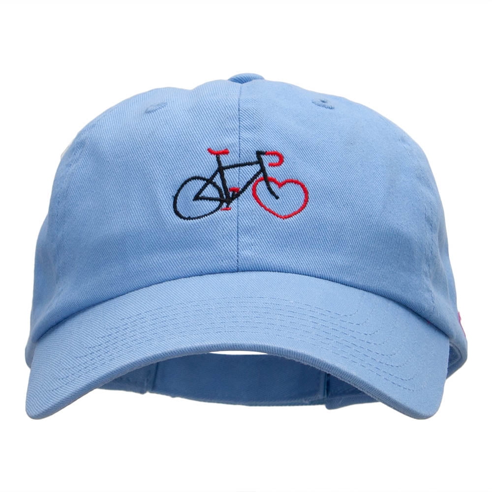 Heart Wheel Bike Embroidered Cotton Twill Cap - Sky Blue OSFM - Walmart.com