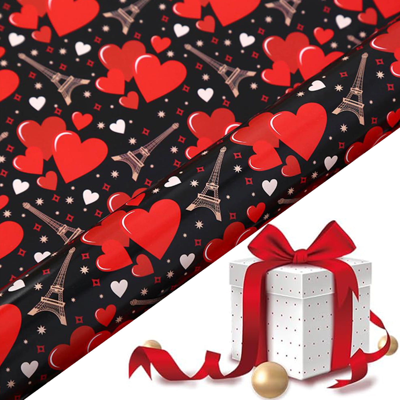 Heart Wrapping Paper,Valentines Day Wrapping Paper,Pink And Red ...