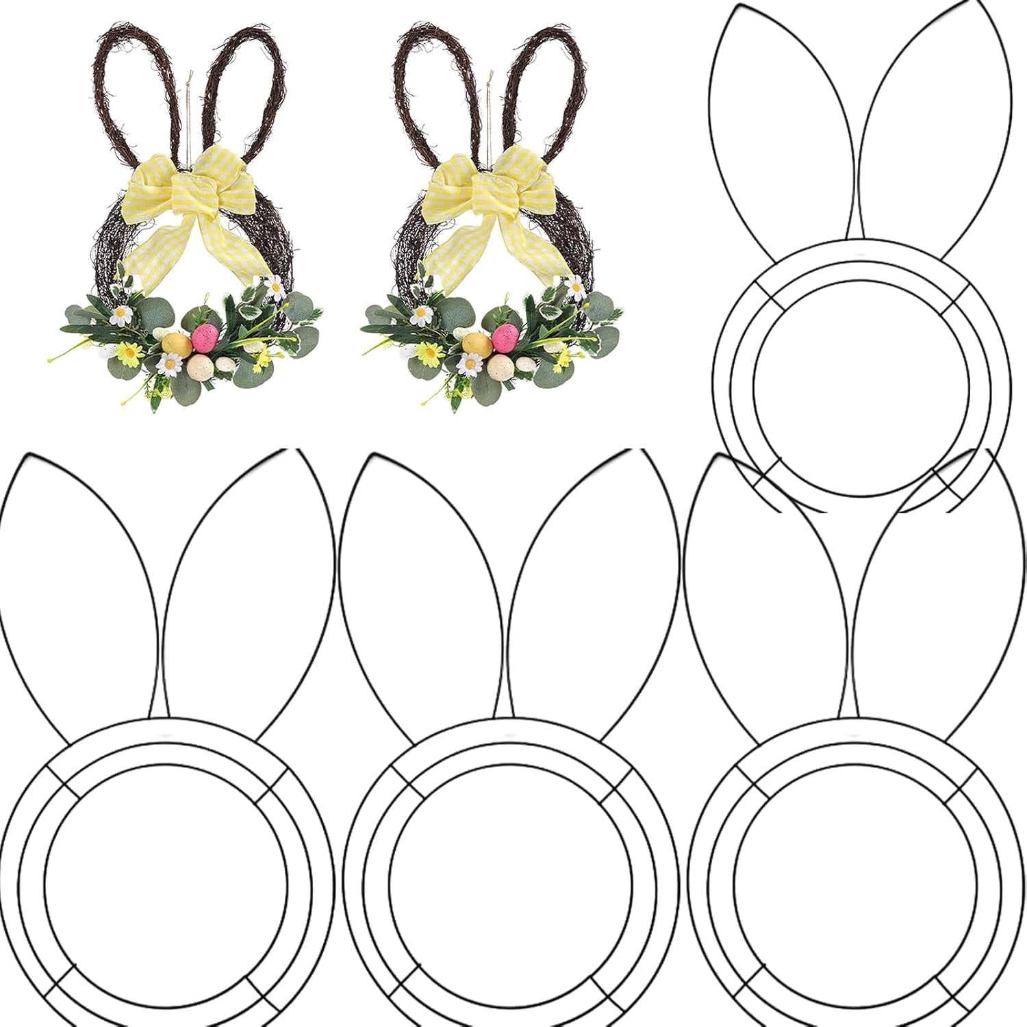 Heart Wreath Form, 14 Inch Wire Wreath Frame,Floral Garden Metal Bee ...