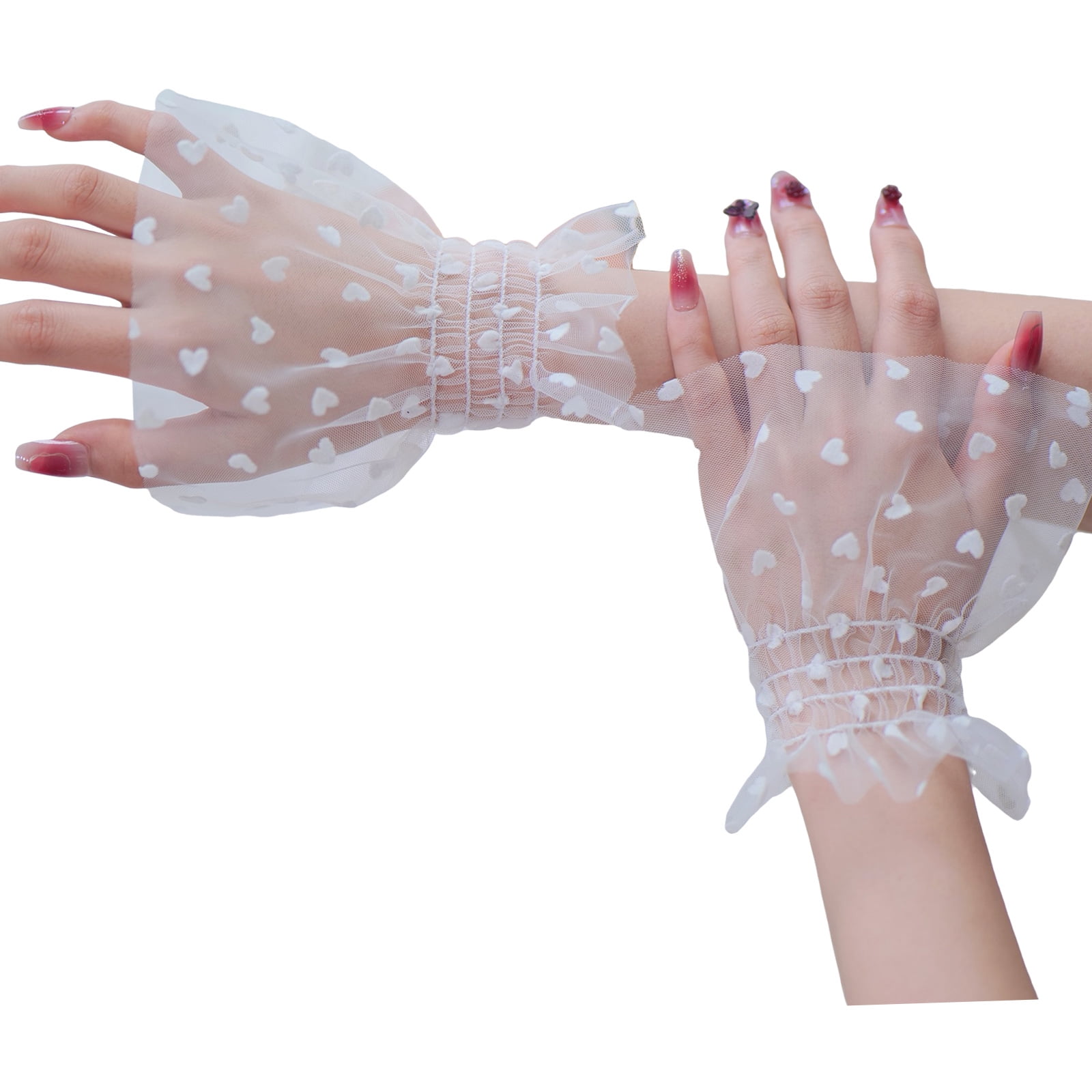 Heart Wrist Cuffs For Nails Photography Breathable Sheer Fabric Elastic ...