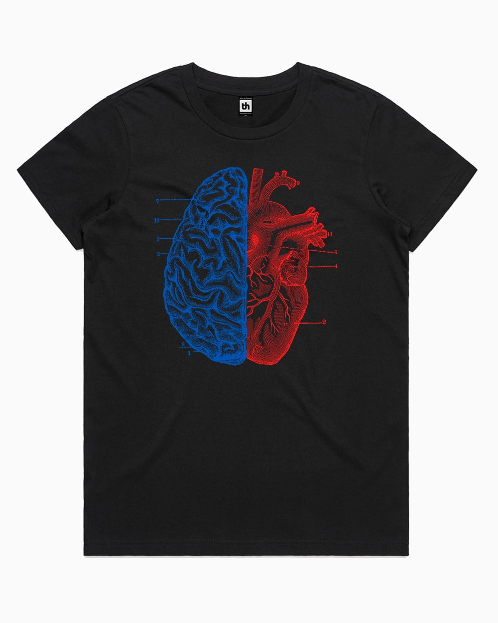 Heart and Brain T-Shirt Australia Online colour_black - Walmart.com