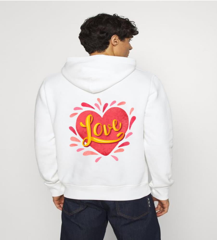 Heart and Golden Font Lettering Hoodie Featuring Elegant, Love-Inspired ...