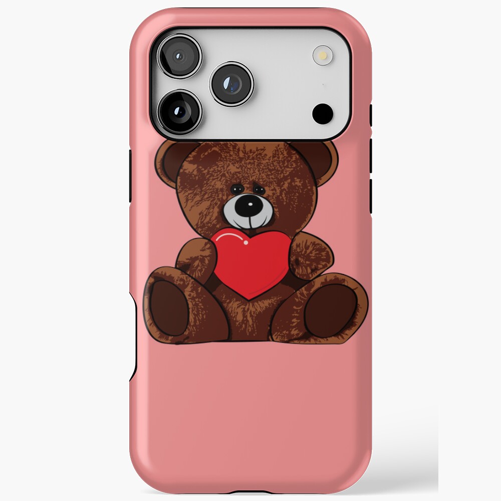 Heart of Teddy Bear Cute Cartoon Illustration Funny Artwork Phone Case ...