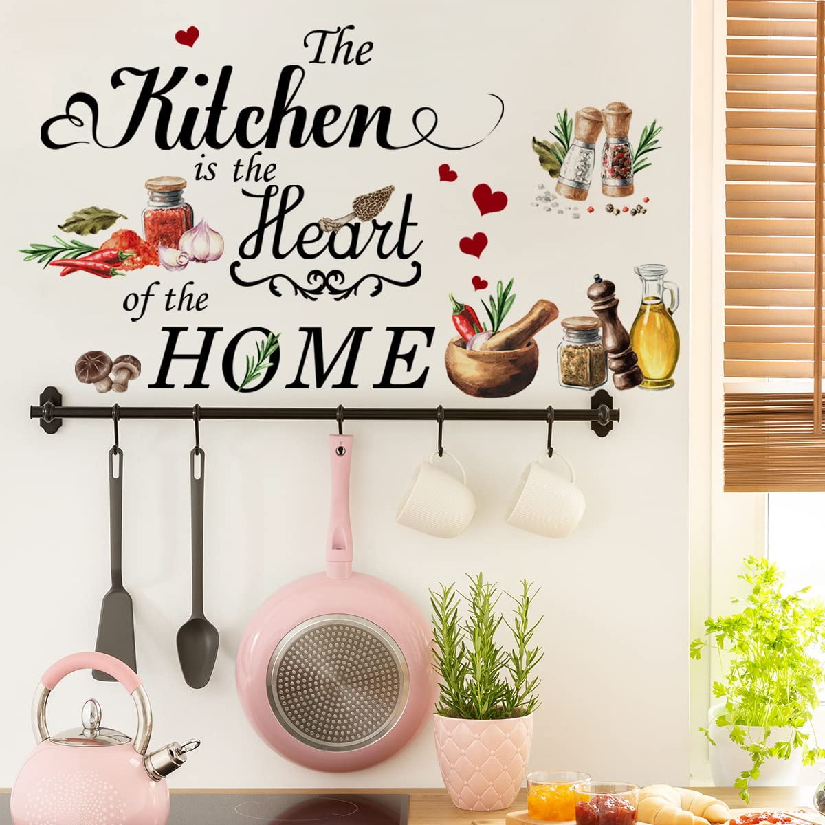 Heart of The Home Wall Sticker Food Lettering Quotes Saying Wall Decals ...