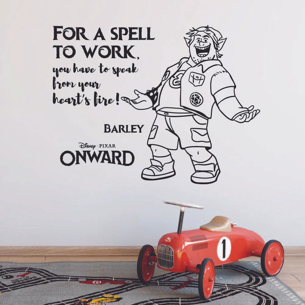 Heart's Fire Barley Quote Onward Movie Disney Cartoon Wall Sticker Art ...
