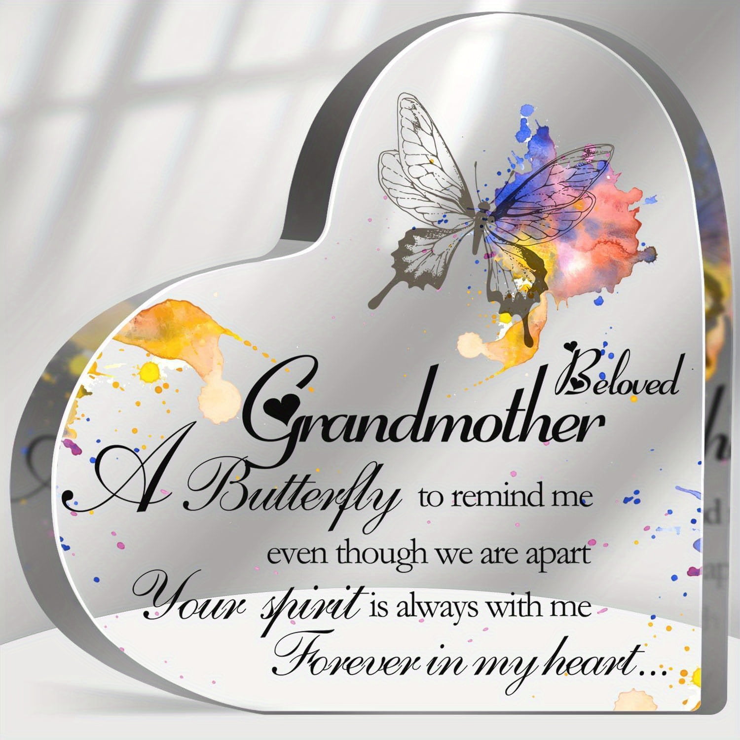 Heart-shaped Acrylic Ornaments Condolence Gifts Mourning Grmother ...