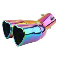 2.5'' 63mm Carbon Fiber Exhaust Tip with Blue LED Light Stainless Steel ...