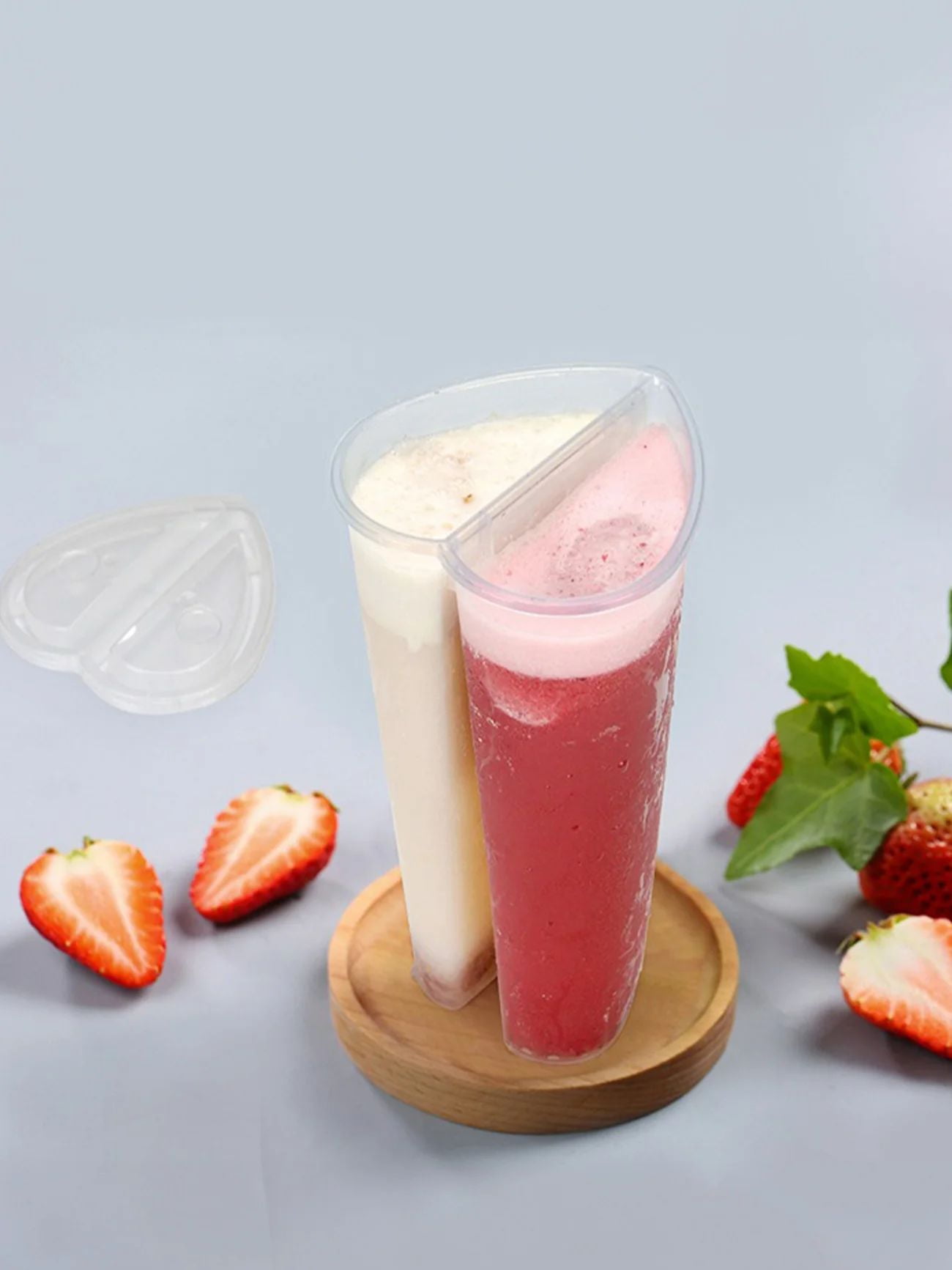 Heart-shaped Double Cannon Cup, Milk Tea Cup, Disposable Creative Fruit ...