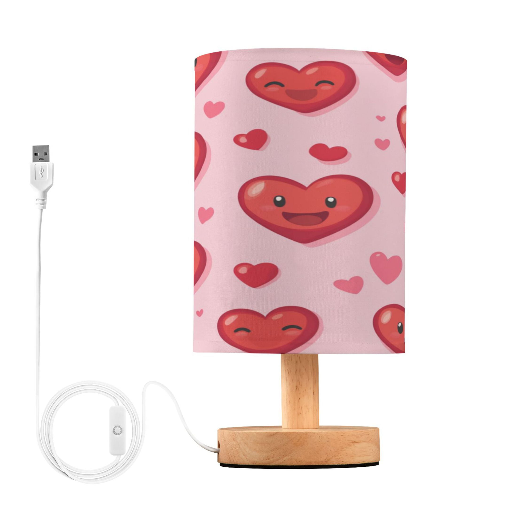 Heart-shaped Emoticons Small Lamp Printed Gifts Table Lamp USB Bedside ...
