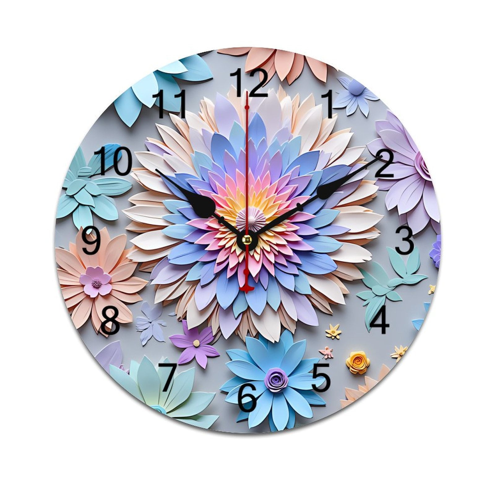 Heart-shaped Hot Air Balloon Time Decorative Wall Clocks Round Large ...