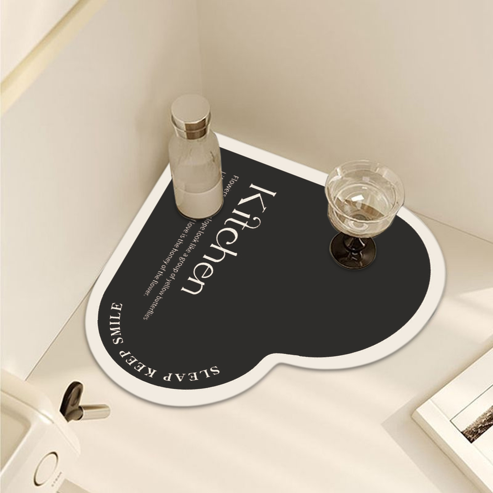 Heart-shaped Kitchen Countertop Drains Pad Household Sink Side Drying ...