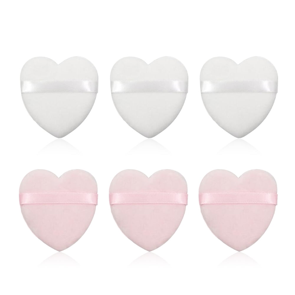 Heart-shaped makeup sponge, fiber cotton makeup sponge, 6 pieces ...