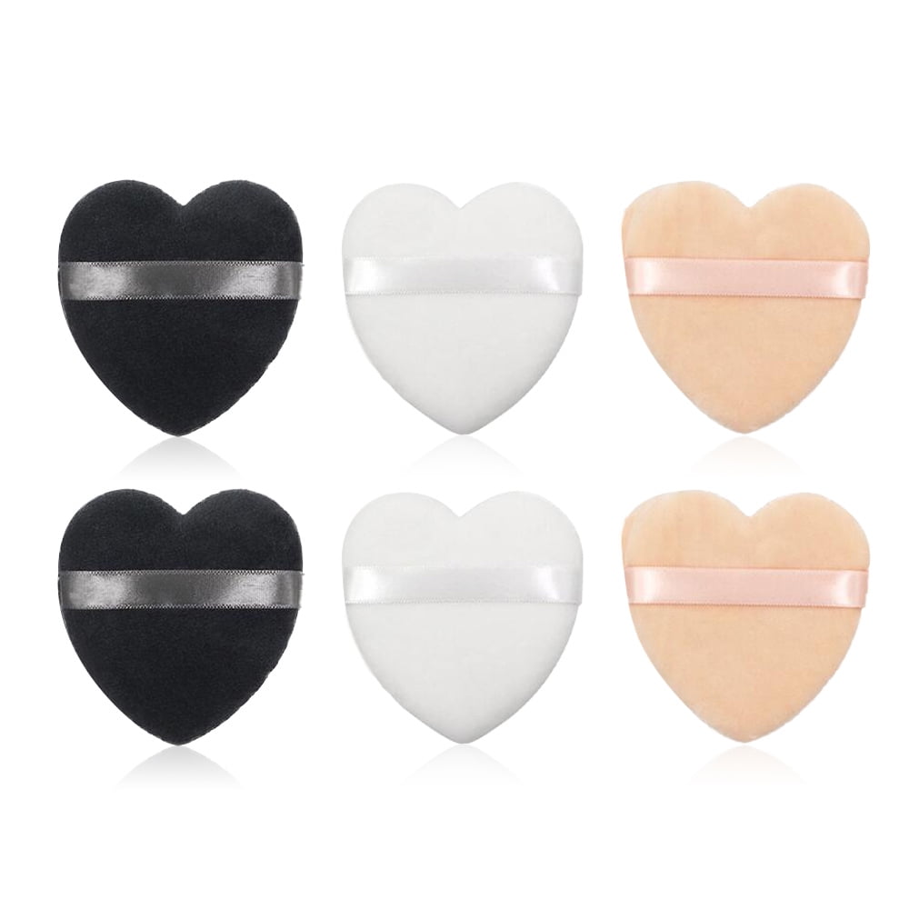 Sohindel Heart-shaped Multicolour Fiber Cotton Makeup Sponge, 6 Pieces ...