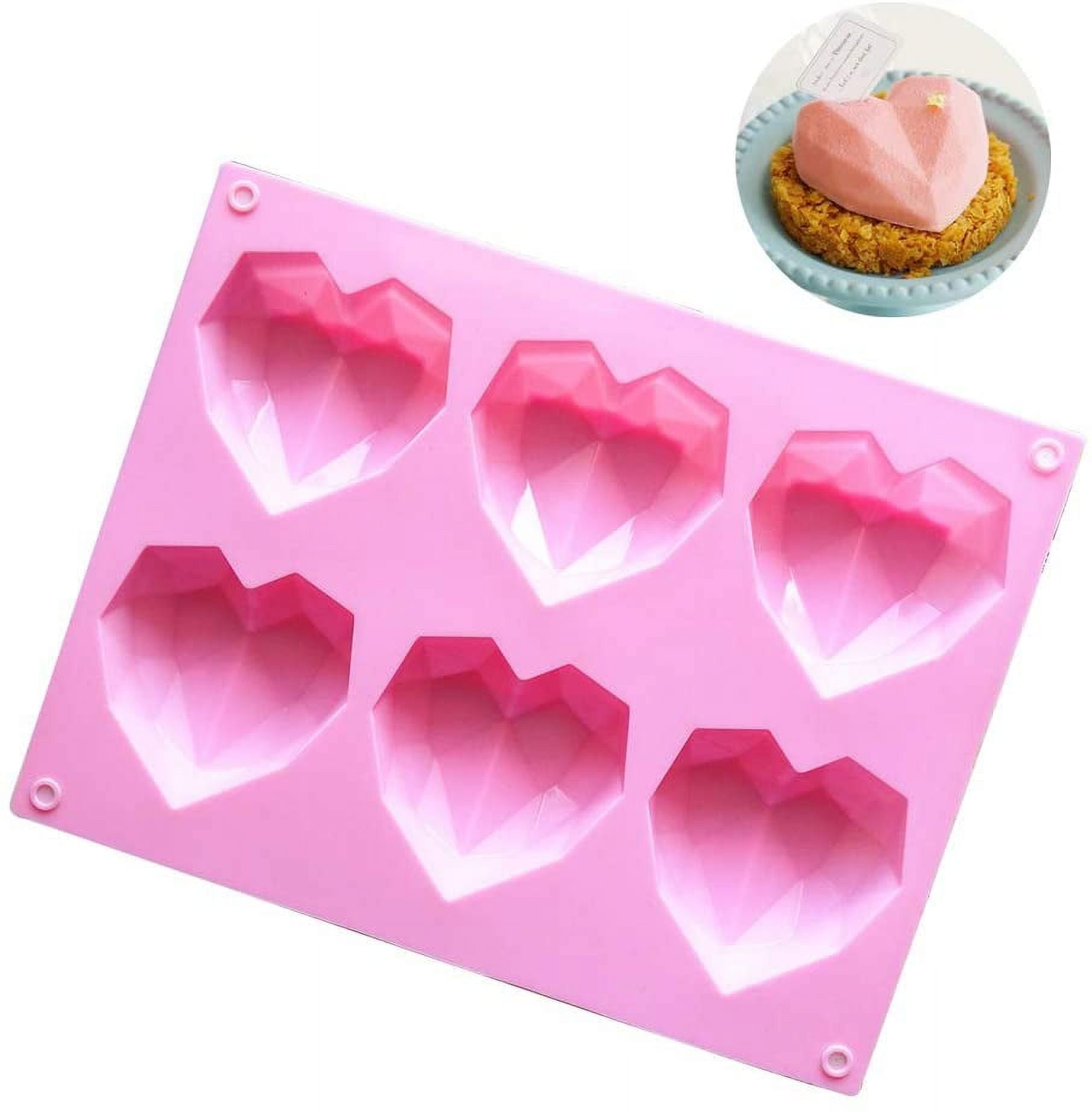 Heart shaped silicone mold, 6 types of heart shapes, for chocolate ...