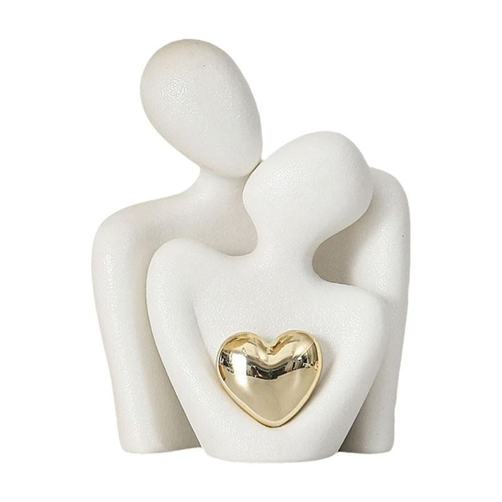 Heart-to-Heart Ceramic Couple Ornament – Creative Abstract Sculpture ...