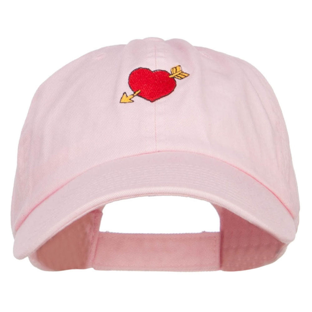 Heart with Arrow Embroidered Low Cap - Pink OSFM - Walmart.com