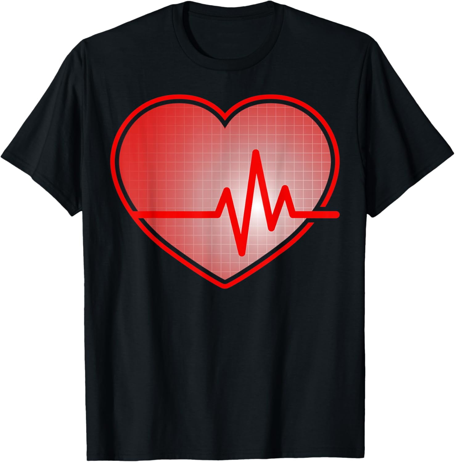Heart with EKG Heartbeat Cardiovascular T-Shirt - Walmart.com