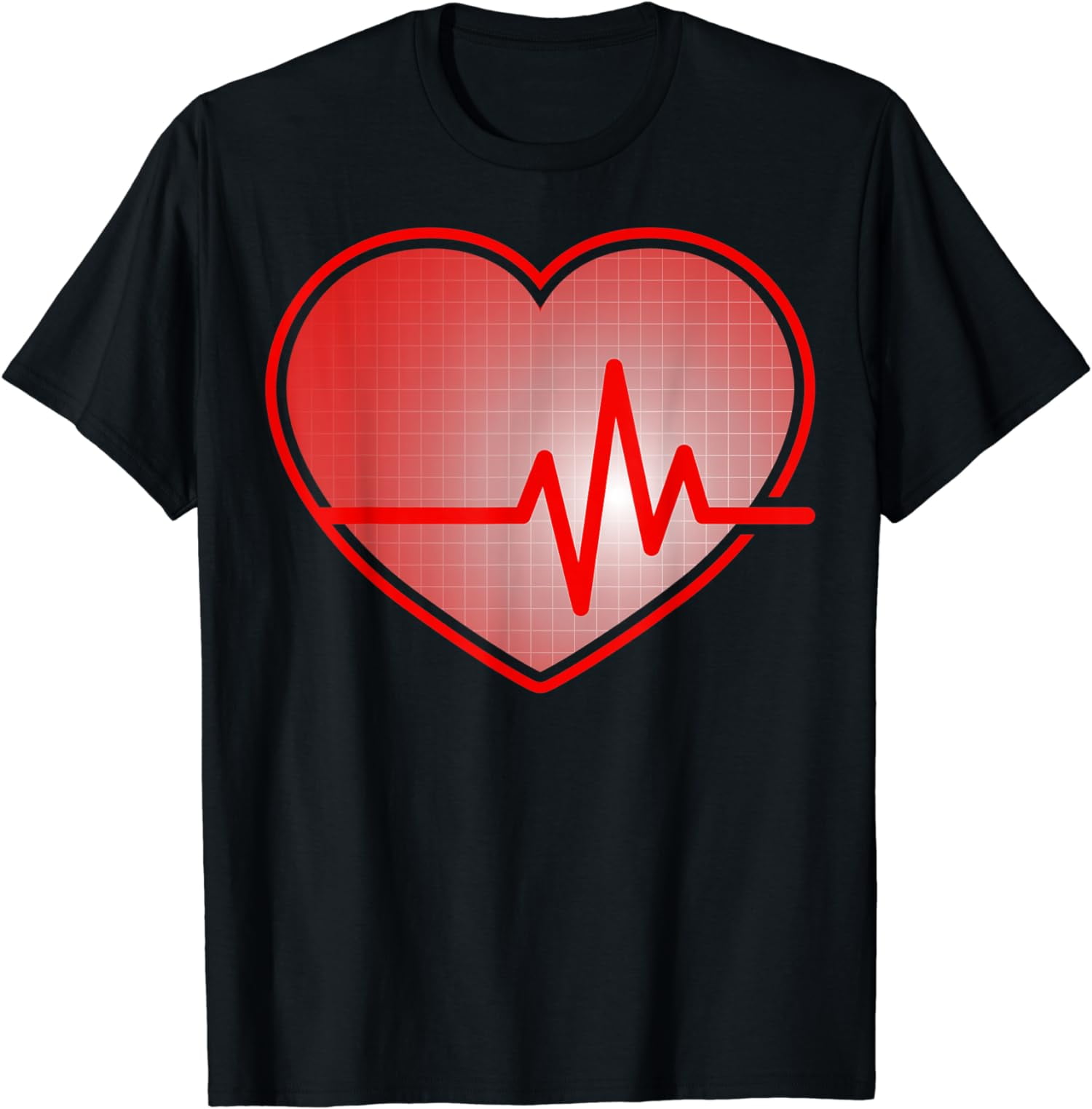 Heart with EKG Heartbeat Cardiovascular T-Shirt - Walmart.com