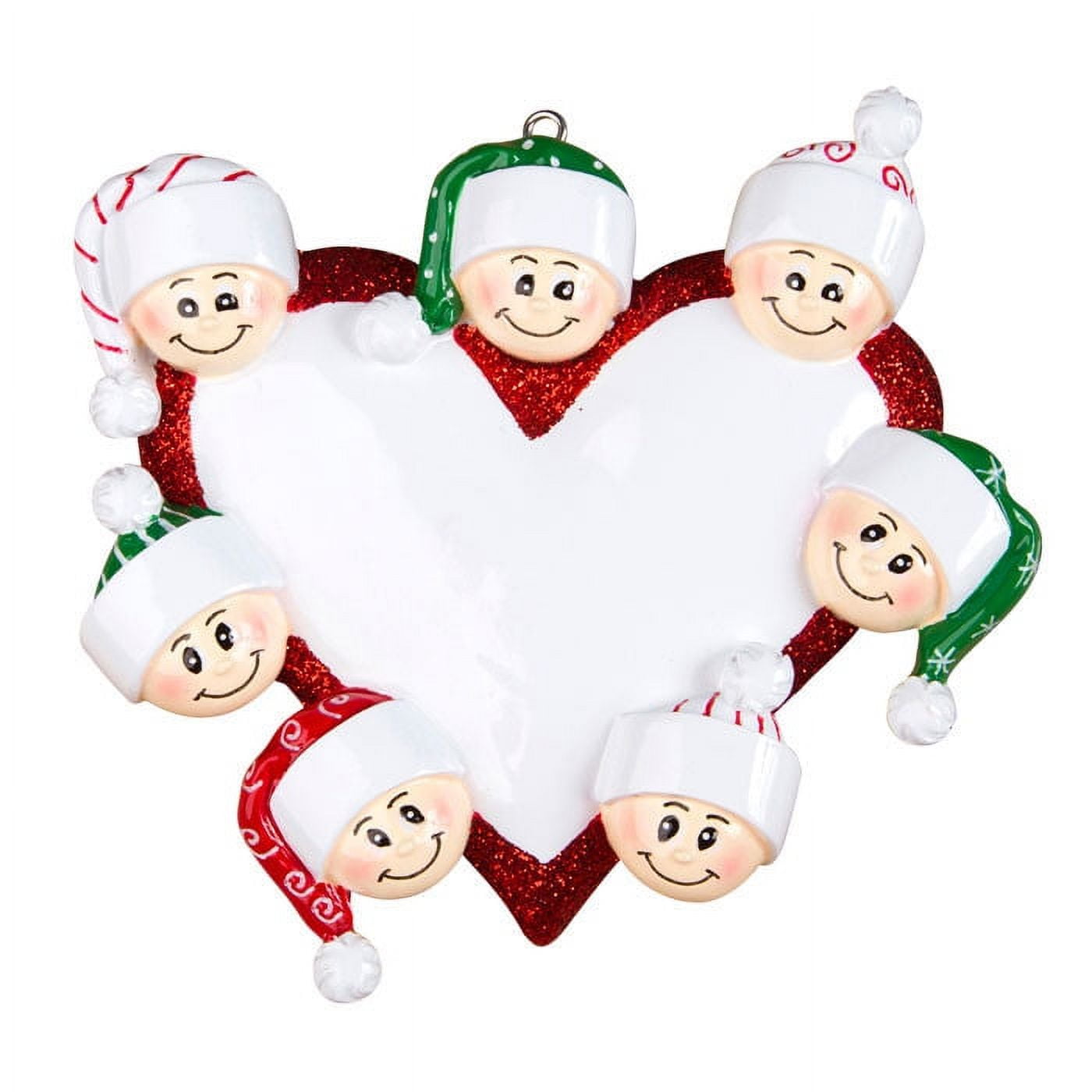 Heart with Faces 7 Personalized Christmas Ornament DO-IT-YOURSELF ...