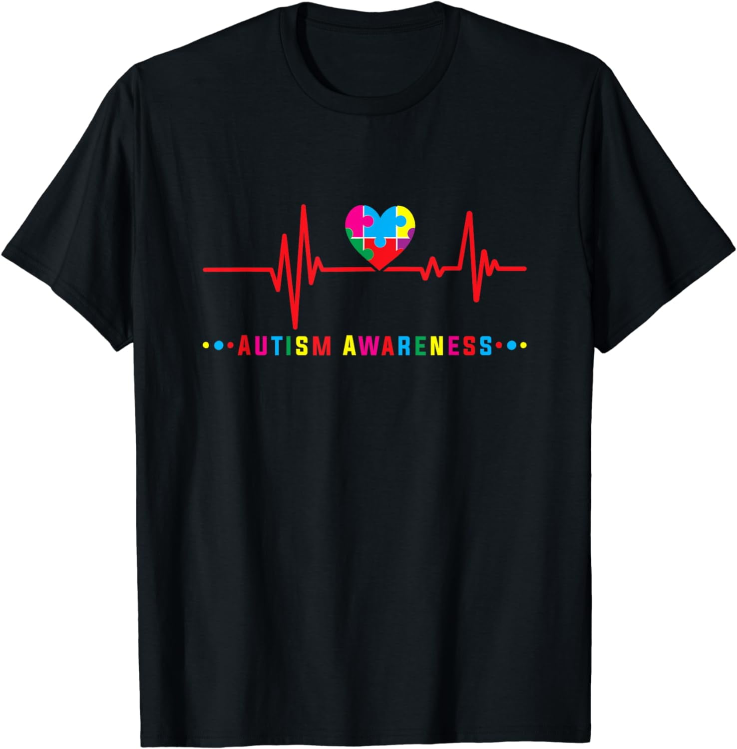Heartbeat Autism Saying Autistic Quote Autism Awareness T-Shirt ...