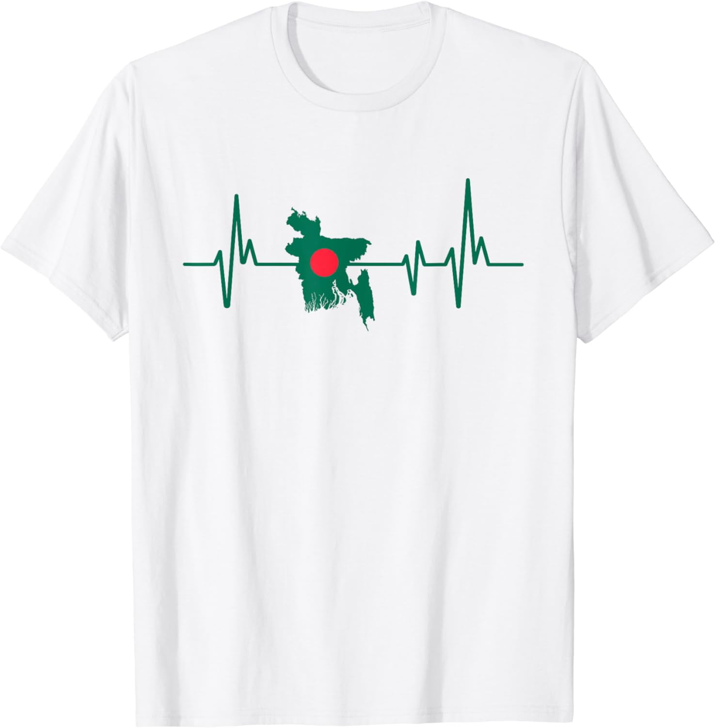 Heartbeat Design Bangladeshi Flag Bangladesh T-Shirt - Walmart.com