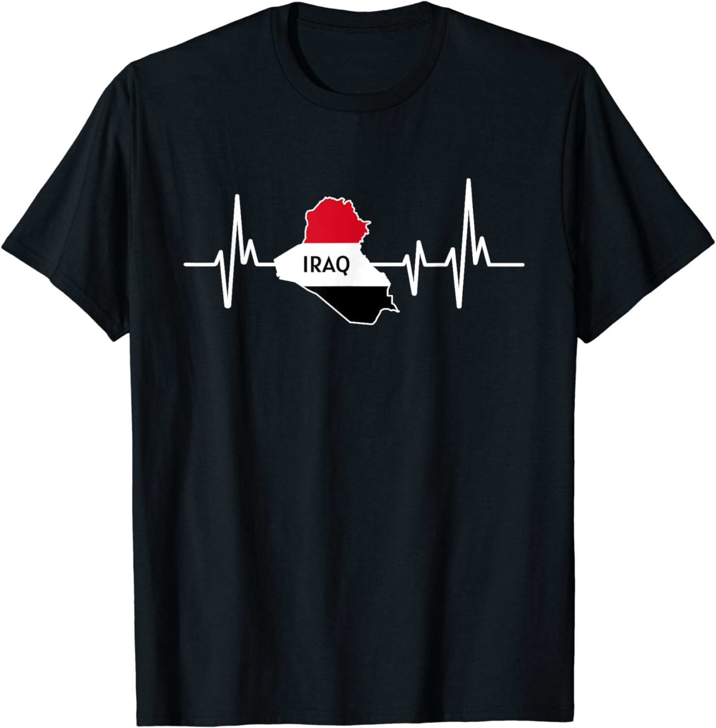 Heartbeat Design Iraqi Flag Iraq T-Shirt - Walmart.com