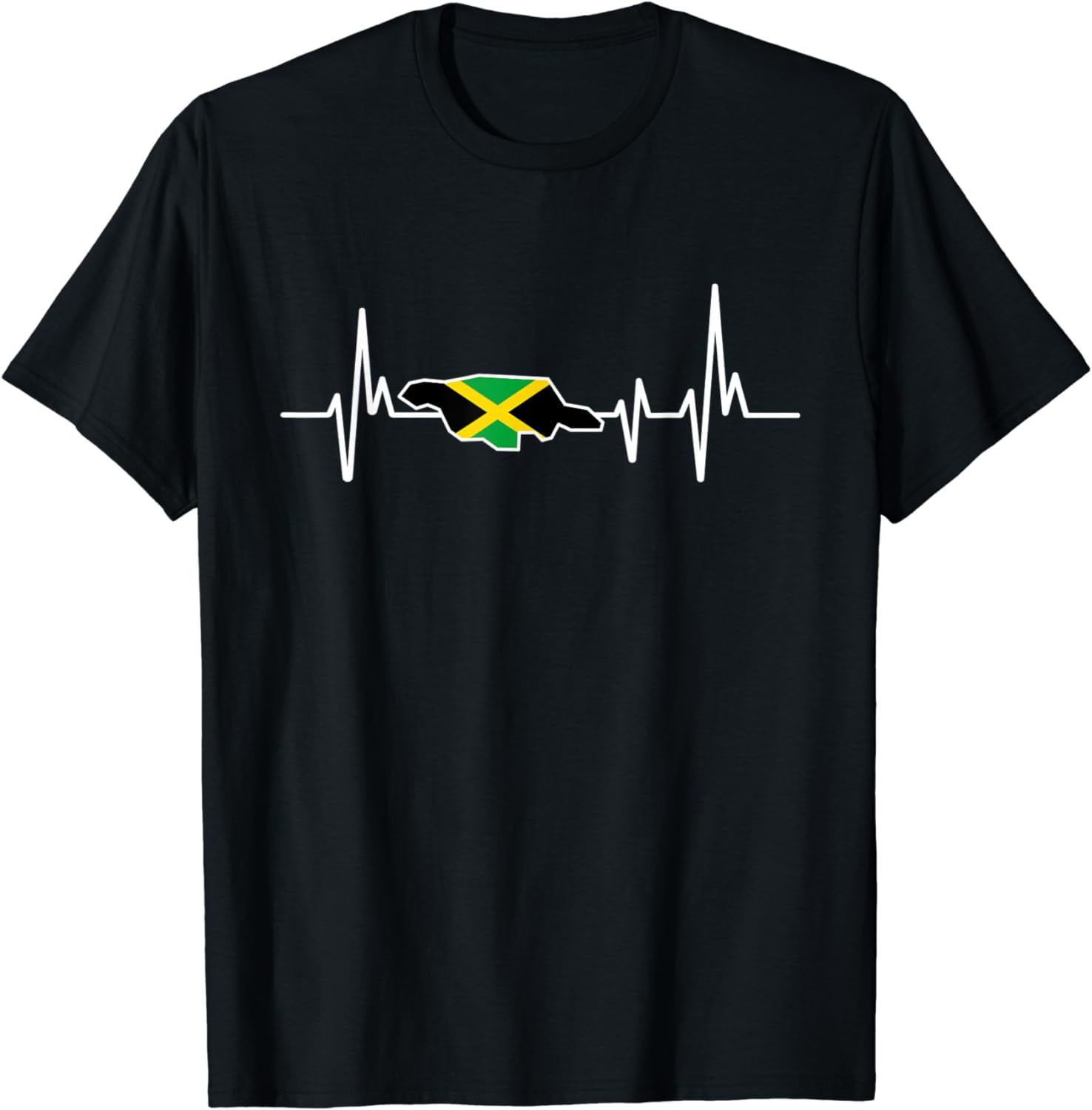 Heartbeat Design Jamaican Flag Jamaica T-Shirt - Walmart.com