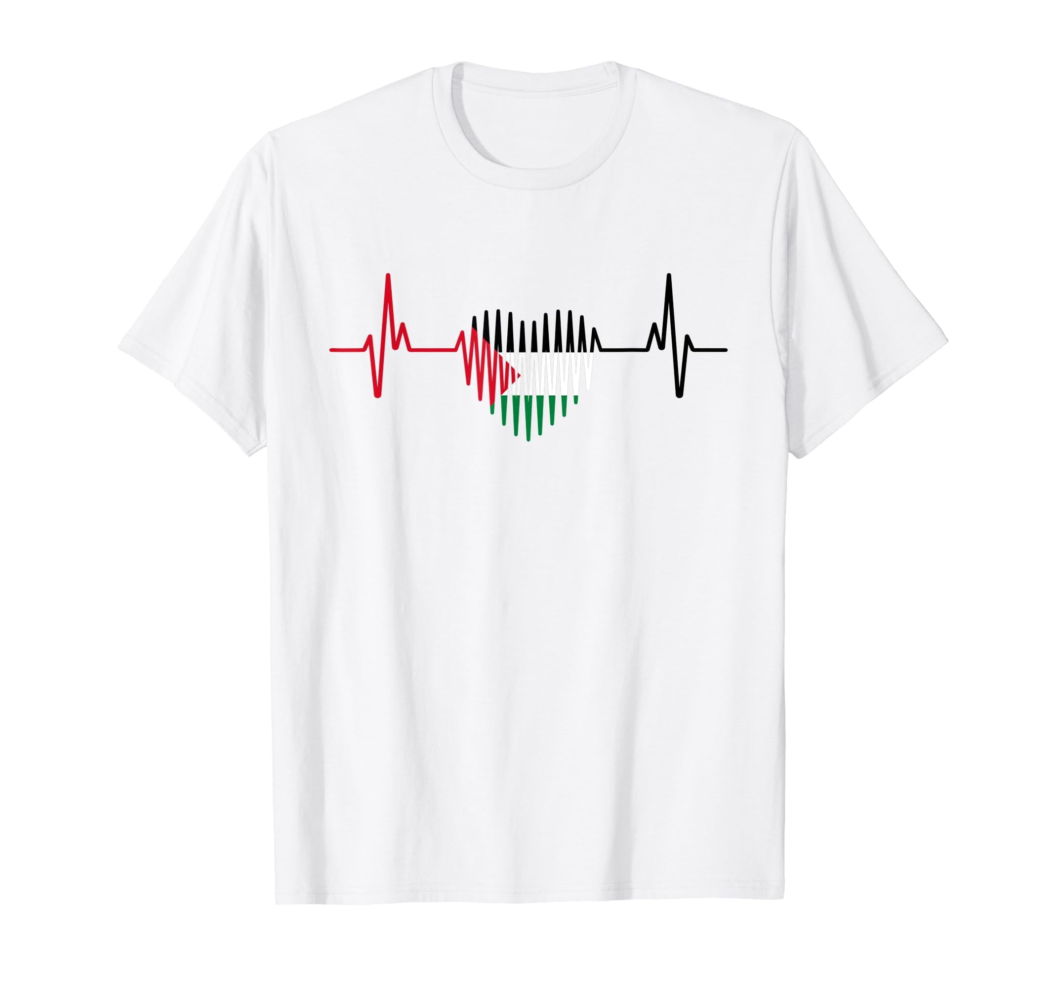 Heartbeat Design Palestinian Flag Palestine T-Shirt - Walmart.com